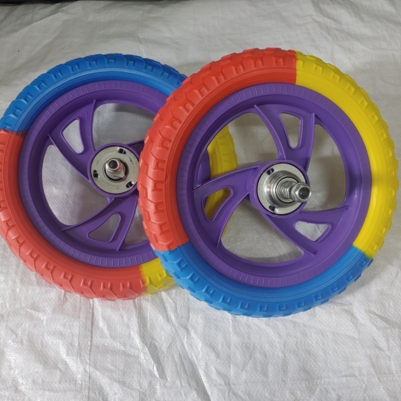 12 "pvc rim kids Bicycle tyre fullset (depan&belakang) tayar mati sudah ...