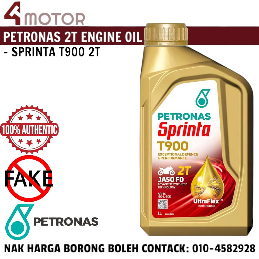 NEW STOCK🎉 100%Original PETRONAS 2T Engine Oil SPRINTA T900 2T Fully Synthetic Minyak Hitam ...