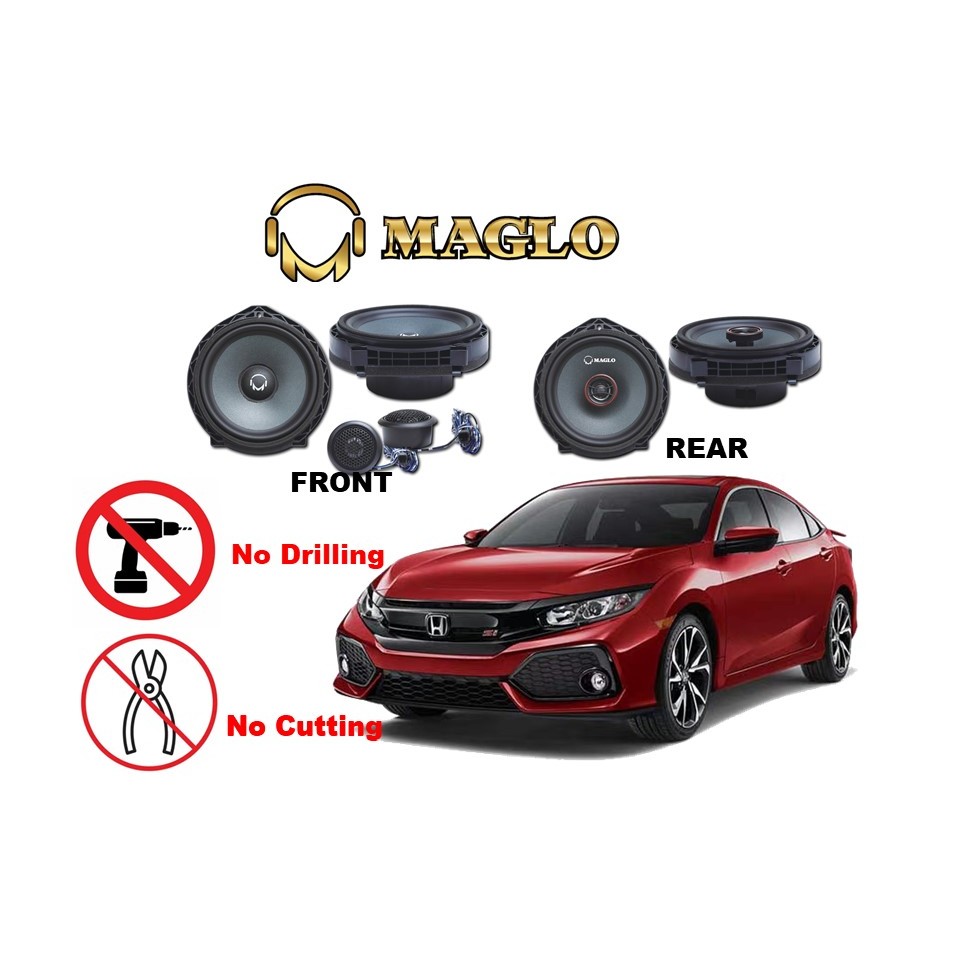 MAGLO Toyota/Honda OEM Series Plug/Play Car Speaker(6.5" 2way Component ...