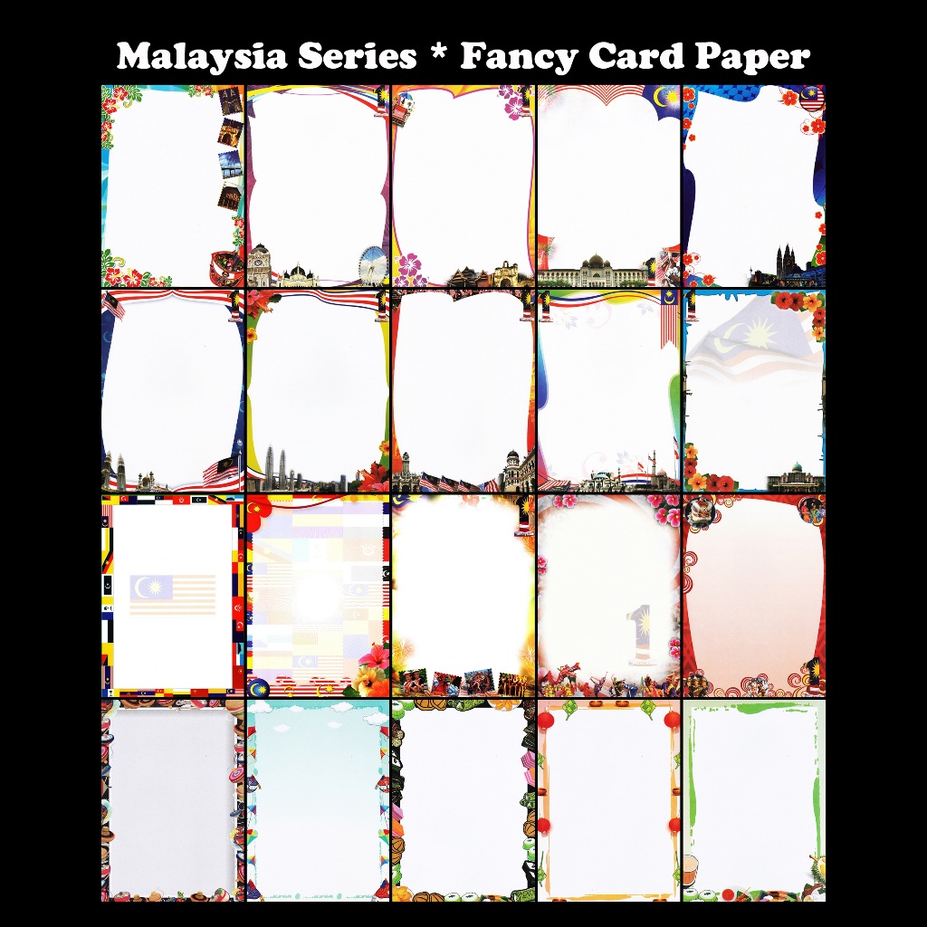 A4 Malaysia Series / Pattern Color Fancy Card Paper / Kertas Folio ...