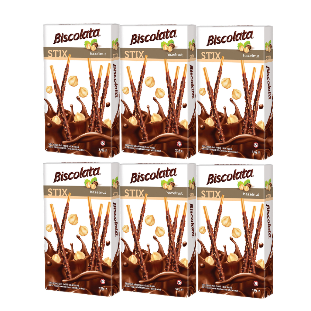 Biscolata Stix Hazelnut Chocolate (32g) - (Pack of 6) | Shopee Malaysia
