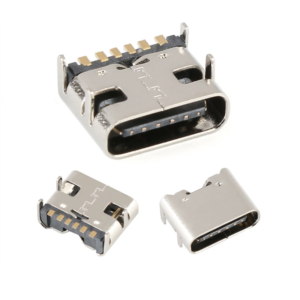 Spare parts Type-C 6-Pin USB female socket SMD Connector USB 3.1 ...