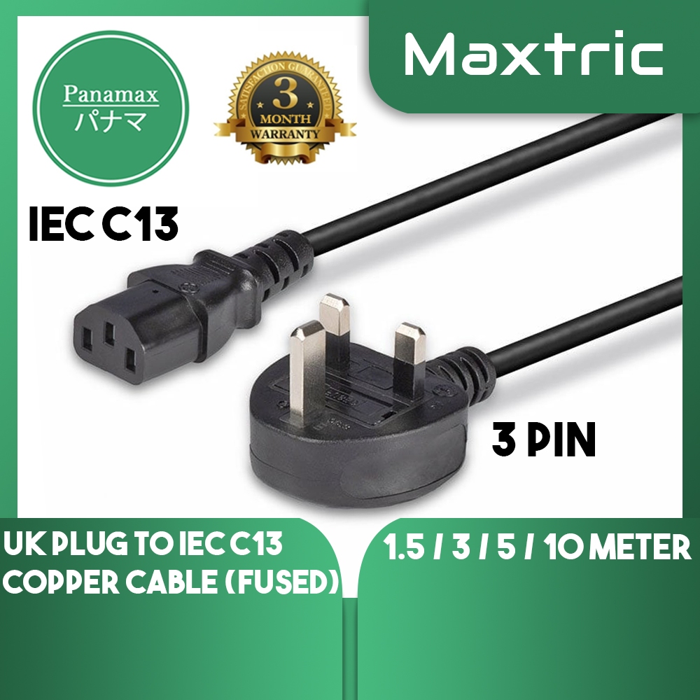 Panamax High Quality IEC 3 Pin with Fuse C13 UK PLUG Computer Cable Power Cord PDU RACK Power ...