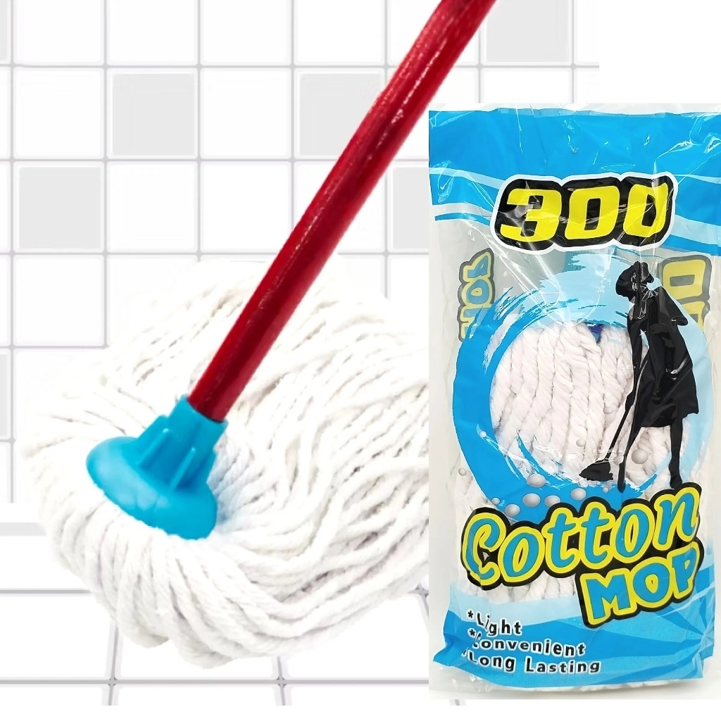 Cotton Mop Head(No Handle) White Floor Mop Color Cotton Mop / Kepala ...