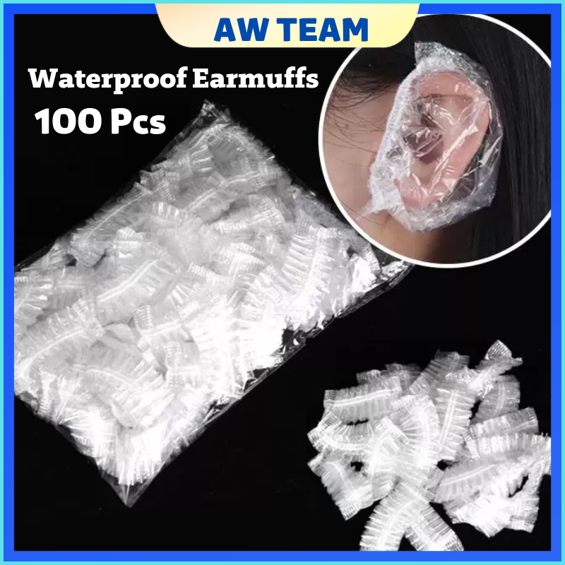 Transparent One-off Earmuffs Disposable Waterproof 100Pcs Ear Sleeve ...