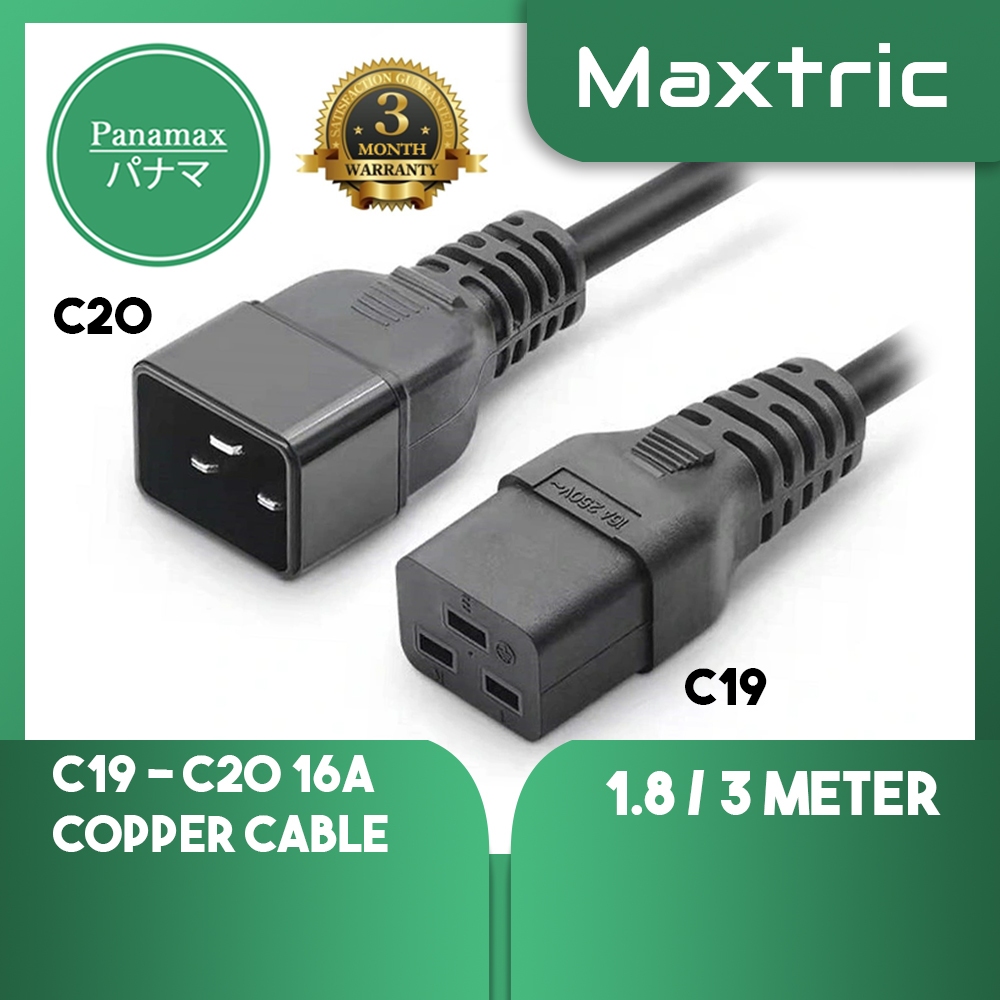 Panamax High Quality 16A C20 Male to C19 Female Power Cord PDU UPS ...