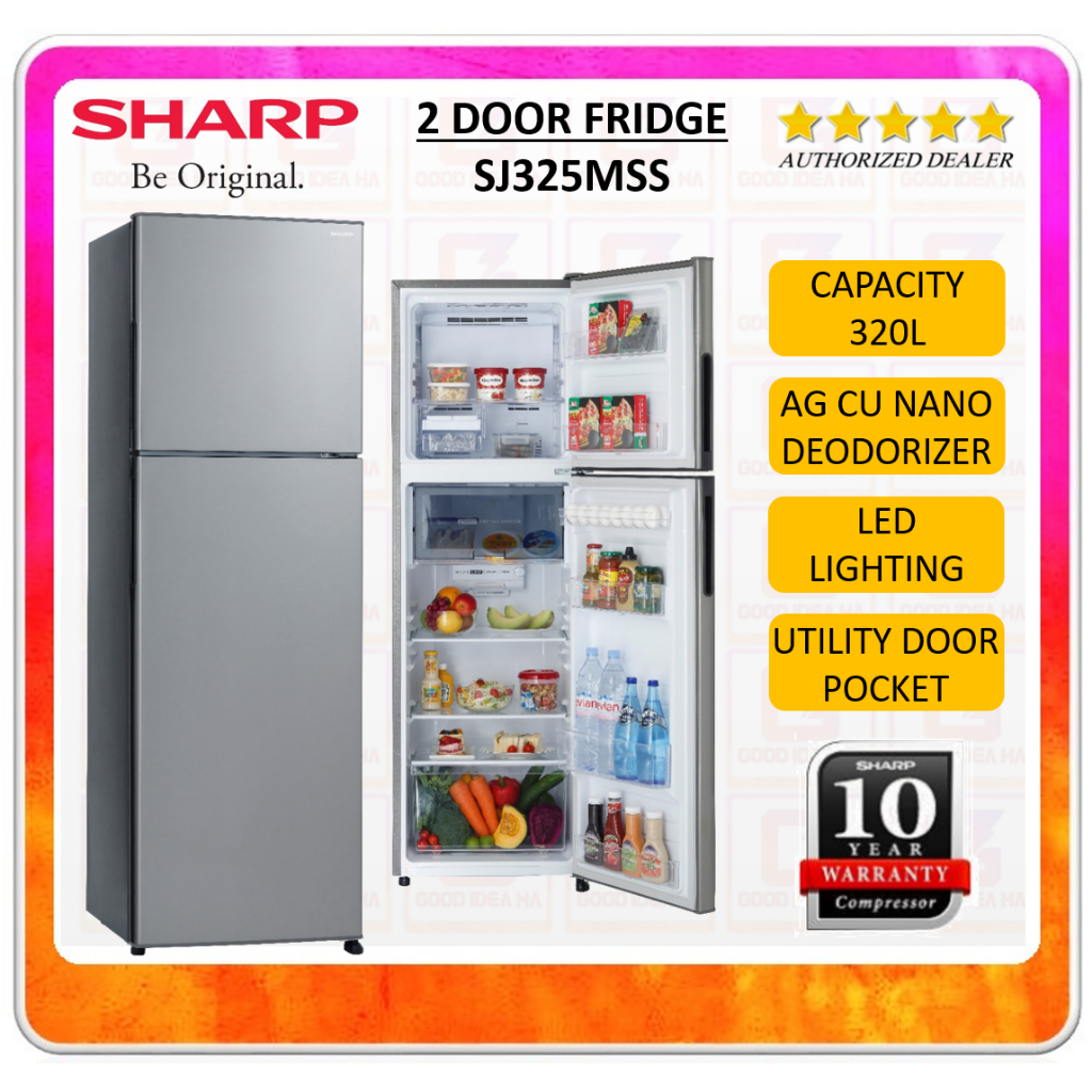 Sharp Smile Refrigerator (320L) SJ325MSS Peti Sejuk 冰厨 | Shopee Malaysia
