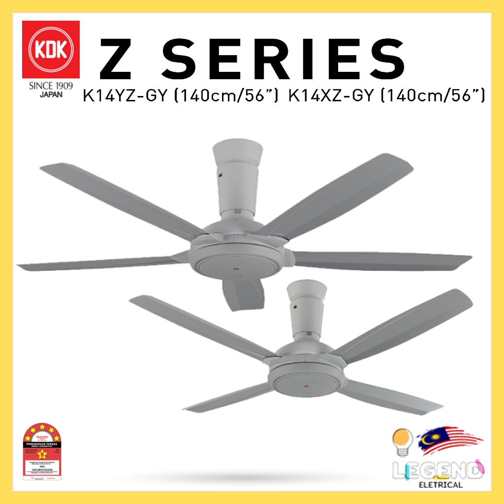 KDK Z Series 4 Blade/5 Blade Ceiling Fan 3 Speed Electronic Remote ...
