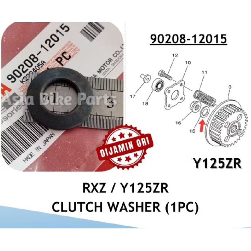 ORIGINAL WASHER RXZ Y125Z CLUTCH BOSS PRIMARY DRIVEN GEAR 90208-12015 ...