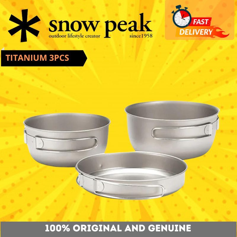 🔥100% ORIGINAL🔥 Snow Peak Titanium Cookware 3pcs | Shopee Malaysia