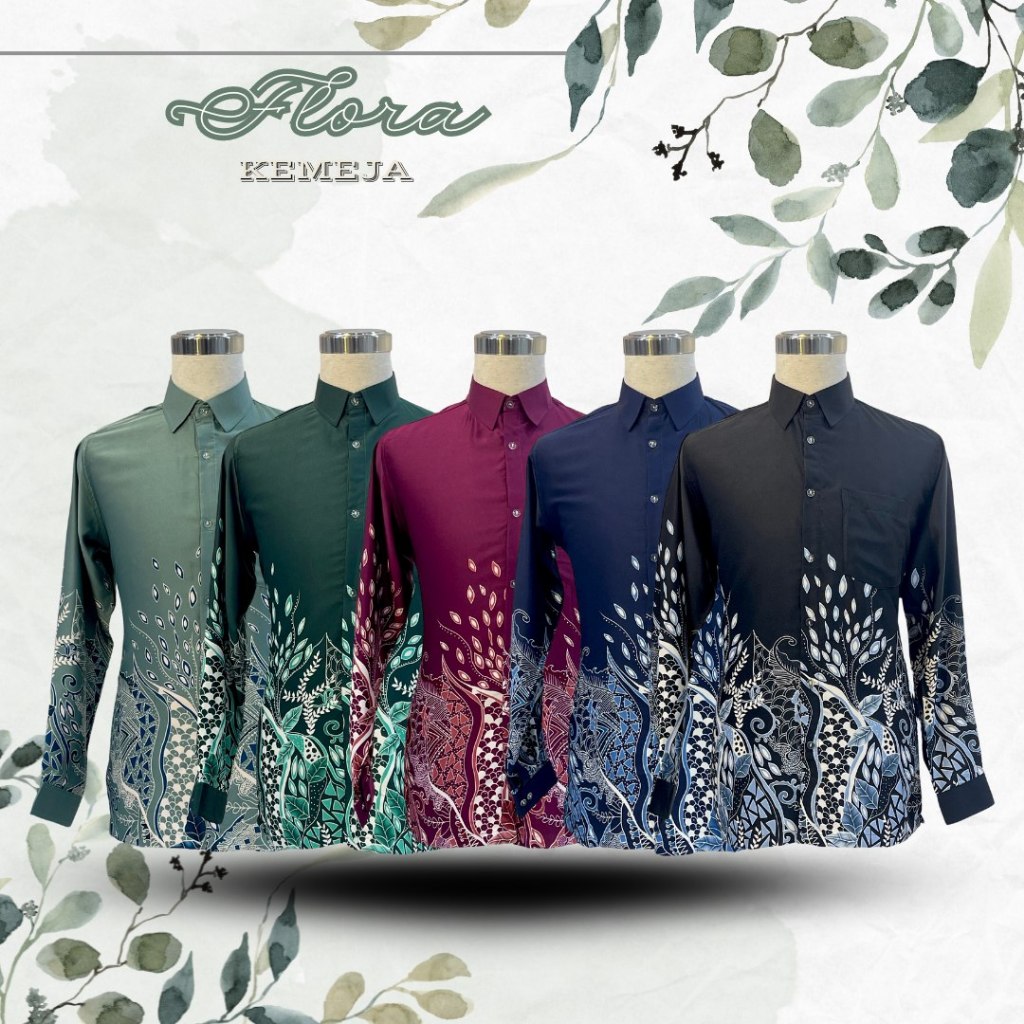 NEW DESIGN !!! KEMEJA CORAK BATIK FLORA | CORAK BATIK MALAYSIA | BATIK ...
