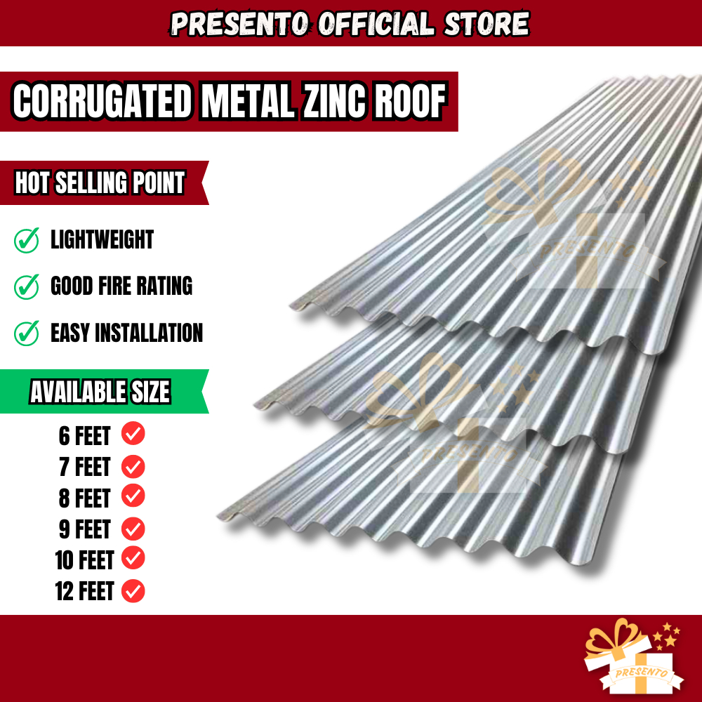 (6-12ft) CORRUGATED METAL ZINC ROOF SHEET / ATAP ZINK / ZINC KAMPUNG ...