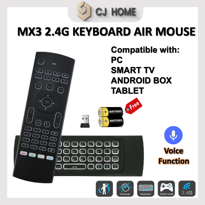 MX3 2.4G Double-Sided Wireless Air Mouse Remote Control with Mini ...