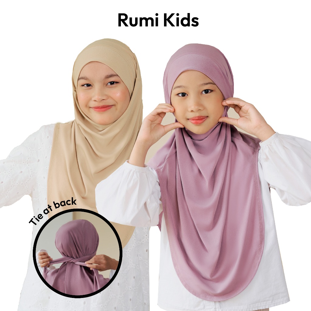 Radiusite Rumi - PINLESS IRONLESS KIDS 2IN1 INSTANT HIJAB WITH INNER ...