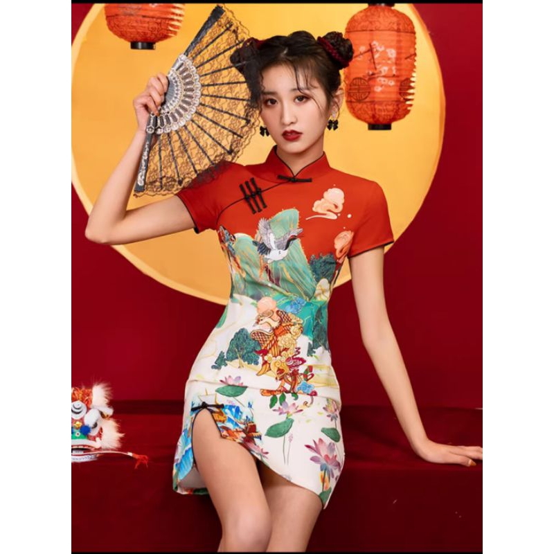 Preloved women cheongsam cheong sam qi pao Chinese new year CNY ...