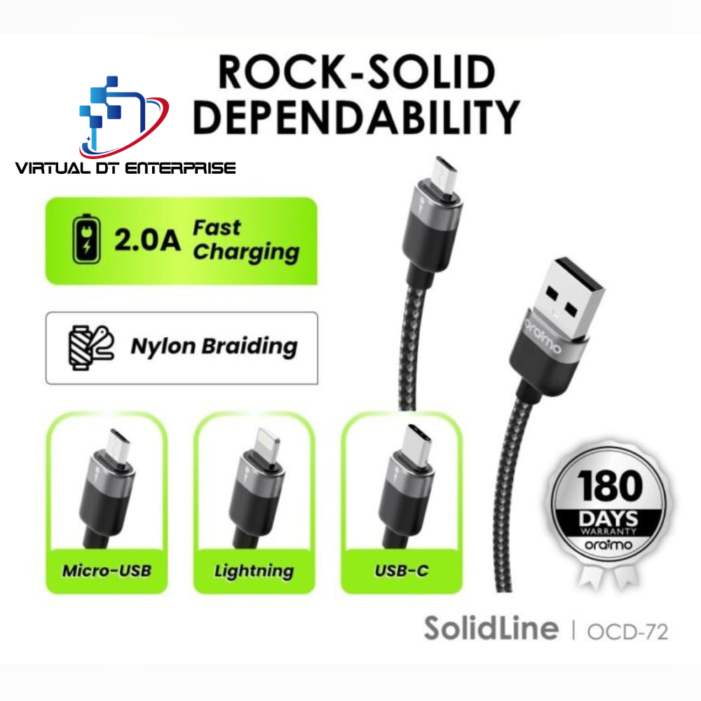 ORAIMO 3A 1M DATA CACLE OCD-M72 / C72 📍 1 METER 📍 3A MAX 📍 IMPROVED ...