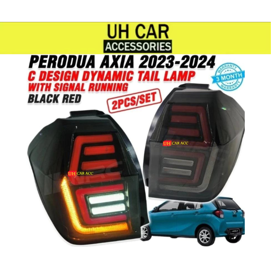 Perodua Axia 2023 - 2024 C Design Dynamic Tail Lamp With Signal Running ...
