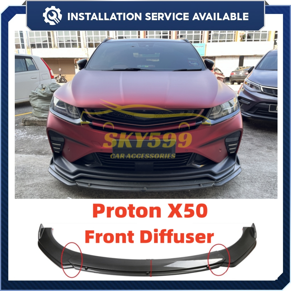 Proton X50 Front Bumper Diffuser Lip Wrap Angle Splitters Side Skirt ...