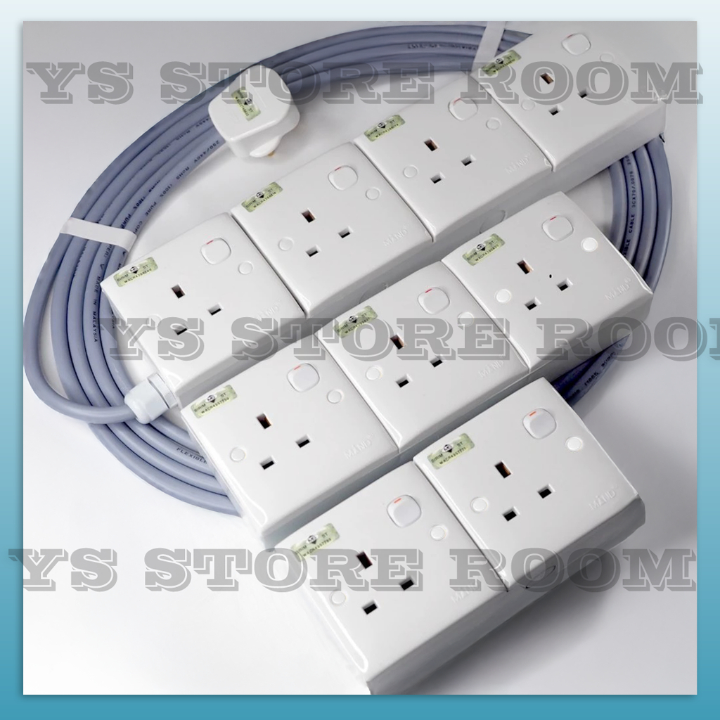 (SIRIM) Heavy Duty Extension Wire Extension Plug FULL COPPER WIRE 3 Way ...