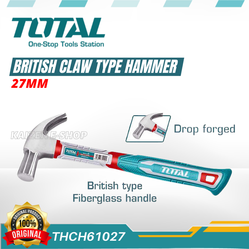 TOTAL THCH61027 British Claw Type Hammer 27MM | Shopee Malaysia