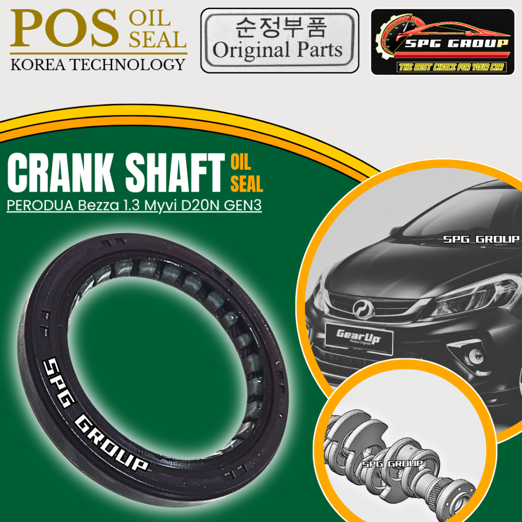POS [KOREA TECHNOLOGY] CRANK SHAFT (TIMING) OIL SEAL PERODUA BEZZA 1.3 ...