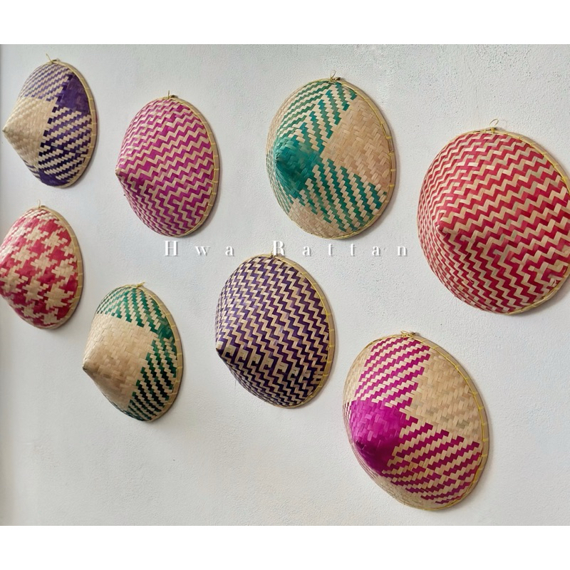 Vietnamese bamboo straw hat Topi kraftangan tudung saji buluh hiasan ...