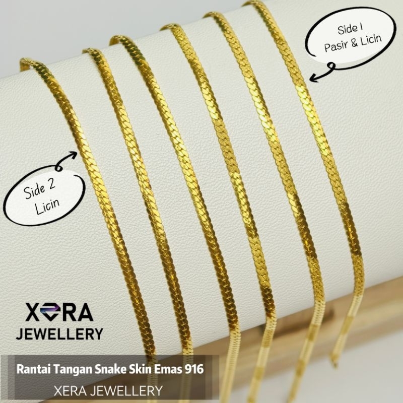 🔥XERA🔥 916 Gelang Snake Skin Emas 916🔥 Rantai Tangan Snake Skin Emas ...