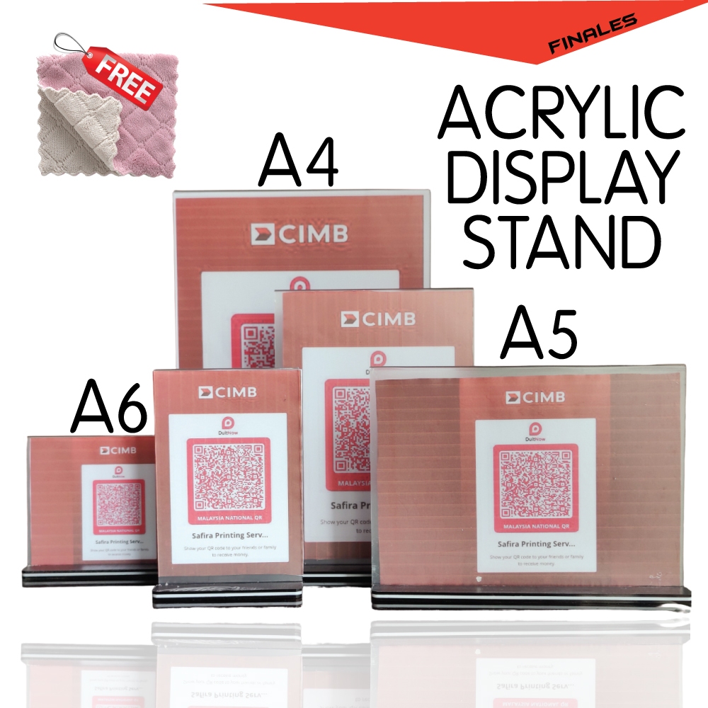 Acrylic Stand QR Stand Menu A4 A5 A6 QR Code Bank Display Restaurant Menu Display Acrylic Holder ...