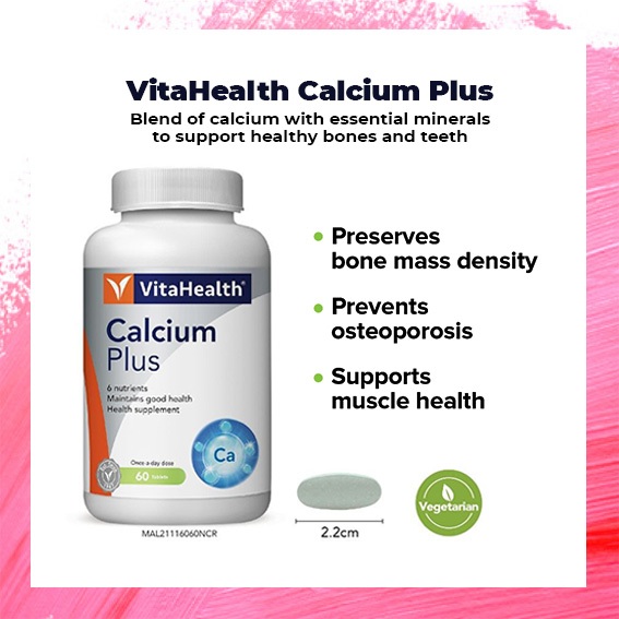 VitaHealth Calcium Plus 60 Tablets (Expiry: 24/01/2026) | Shopee Malaysia