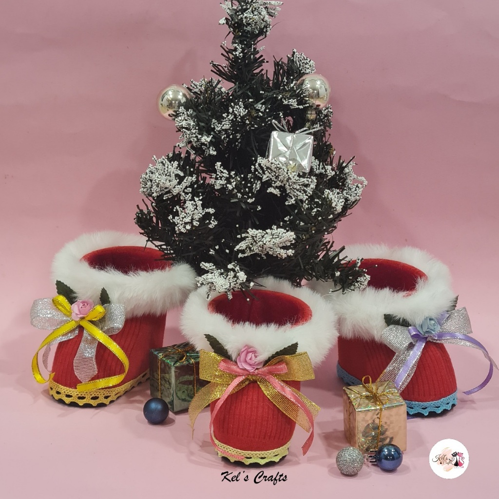 Christmas decoration / Gift / Decoration / Santa Shoe Container ...