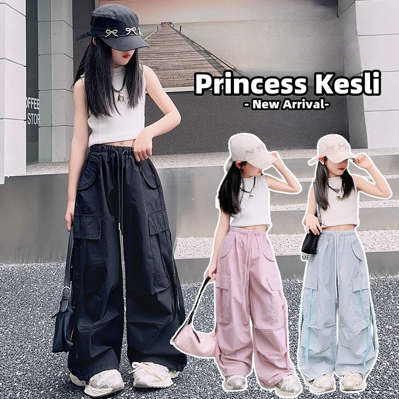 PRINCESS KESLI Budak Perempuan Seluar Kasual Wide Leg Casual Baggy ...