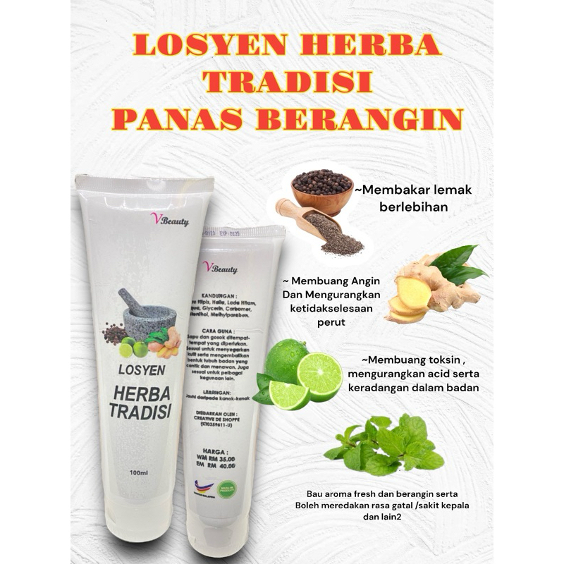 LOSYEN HERBA TRADISI UNTUK KEGUNAAN LUAR SAHAJA | Shopee Malaysia