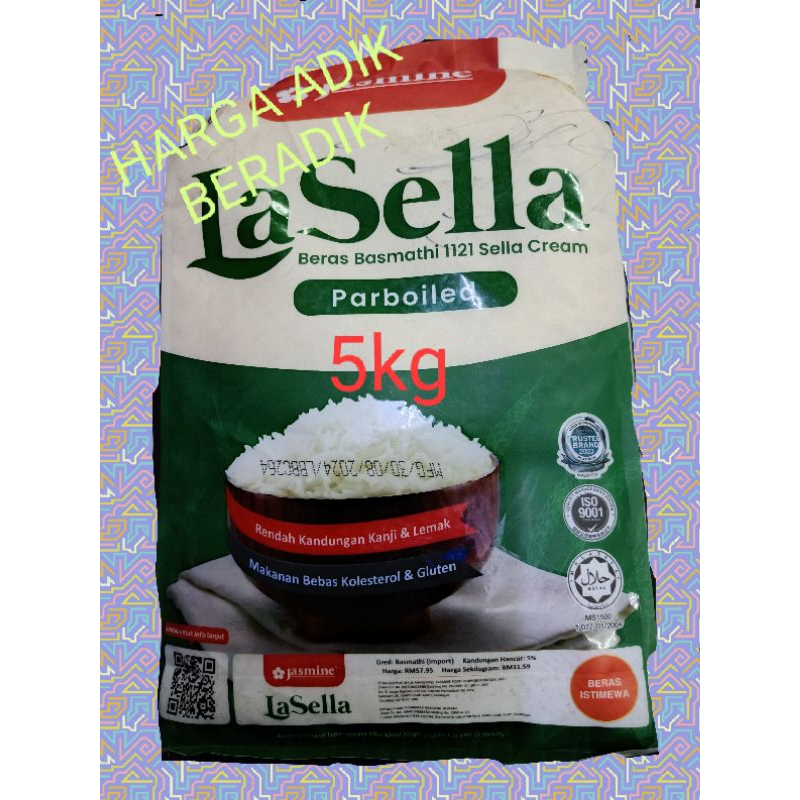 BERAS BASMATI LASELLA EXTRA PANJANG 5KG PARBOILED | Shopee Malaysia