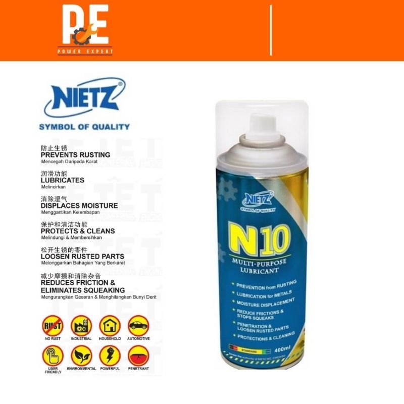 NIETZ N10 MULTI-PURPOSE LUBRICANT ANTI RUST LUBRICANT MOISTURE REDUCT ...