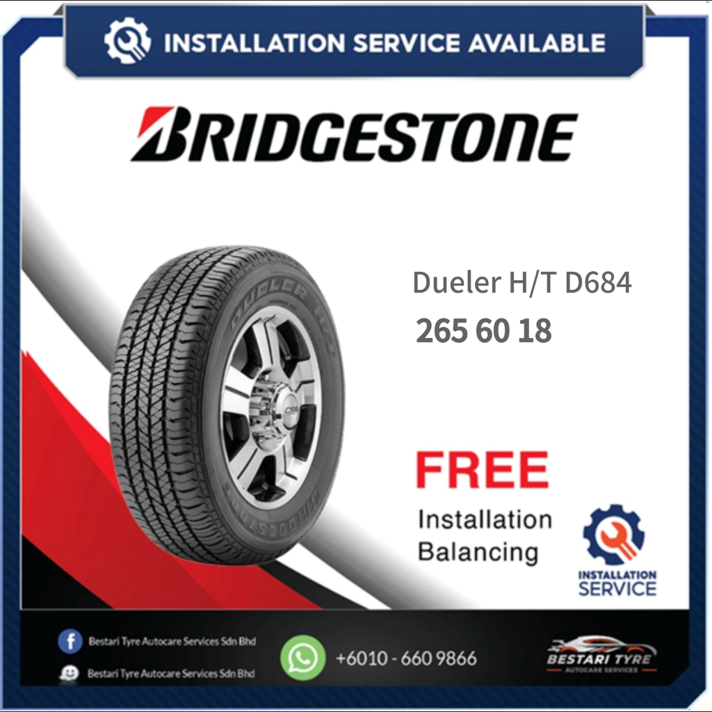 [𝗜𝗻𝘀𝘁𝗮𝗹𝗹𝗮𝘁𝗶𝗼𝗻 𝗣𝗿𝗼𝘃𝗶𝗱𝗲𝗱] 265/60r18 Bridgestone Dueler D684 New Tyre Tire ...