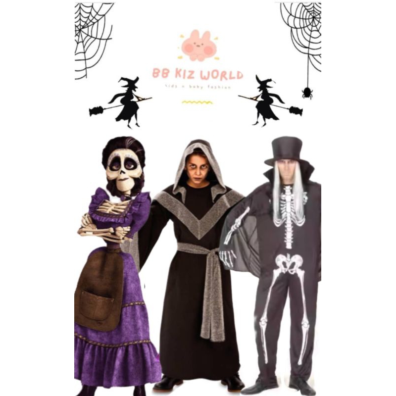 Costume Grandma Coco Mama,Skeleton,Medieval Dark Mystic Sorcerer Robe ...