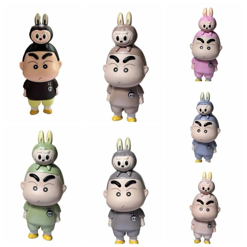 Shin-Chan Labubu Model Desk Decor PVC Doll Labubu Doll Ornaments Small ...