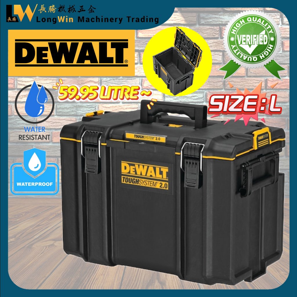 DEWALT DWST08400 Portable Water Resistant Heavy Duty Toolbox Tough ...