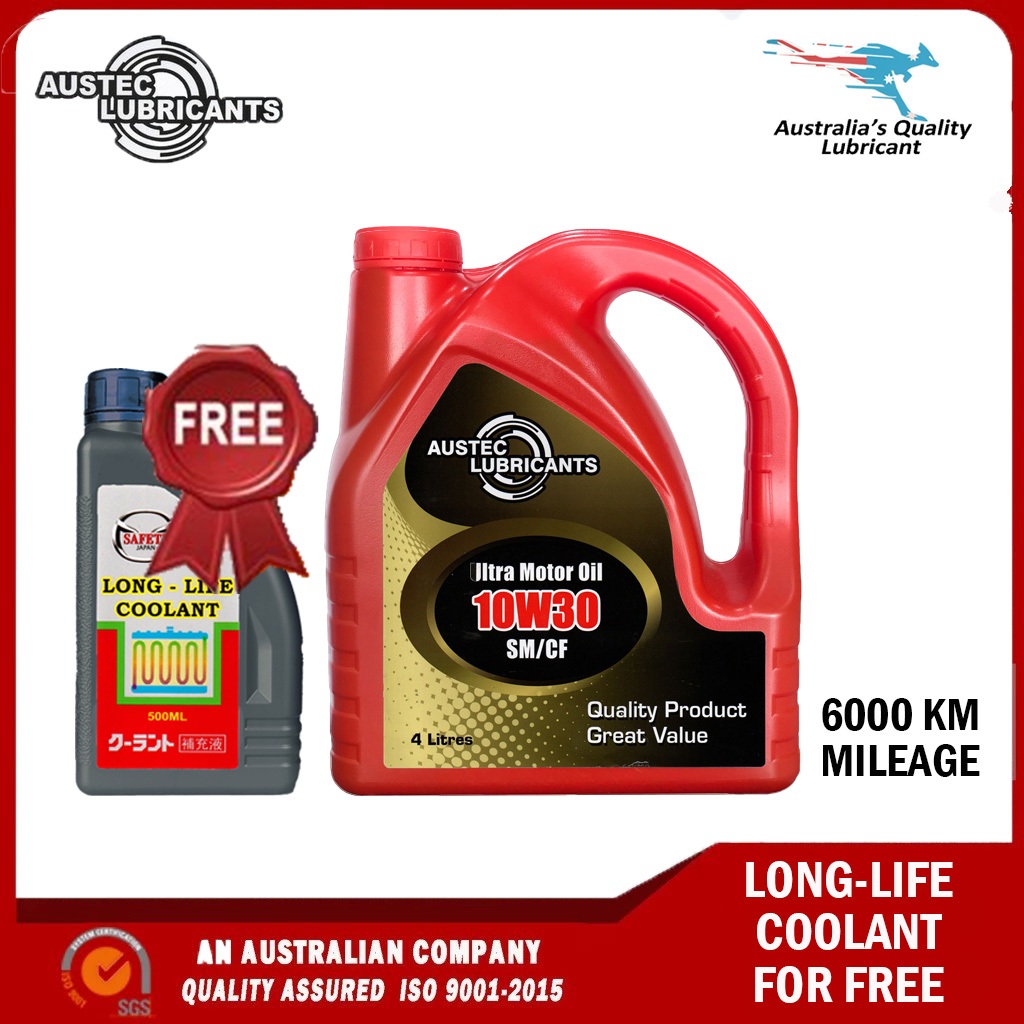 AUSTEC LUBRICANTS Ultra Motor Oil 10W30 API SM/CF 4 Litres ( FREE LONG ...