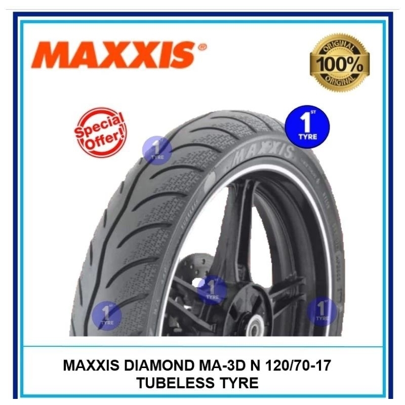 MAXXIS DIAMOND MA-3D N/ MA3DN 120/70-17 TUBELESS (DIAMOND TYRE ...