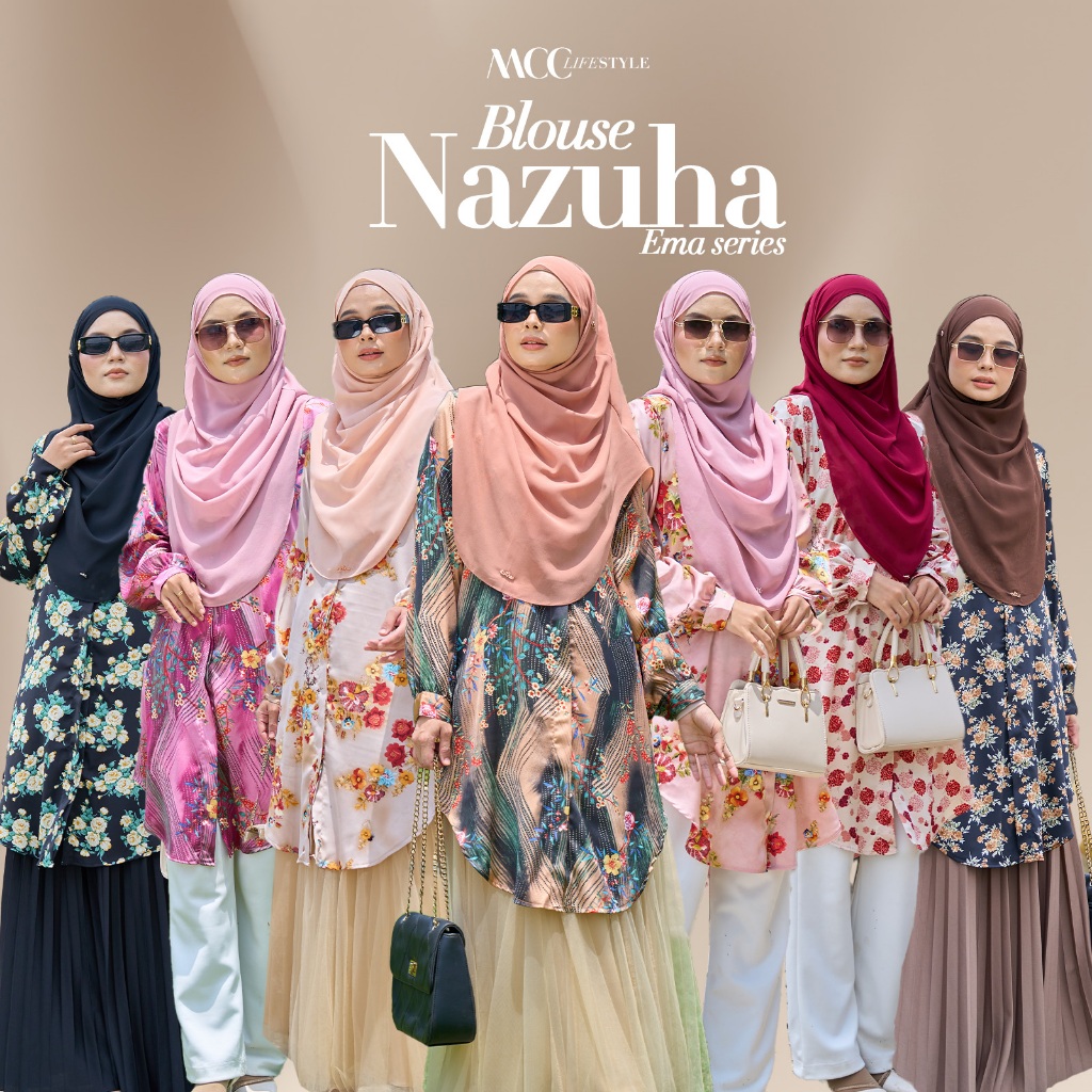 MCC Lifestyle New Arrival Blouse Nazuha Ema Muslimah Loose Viral ...