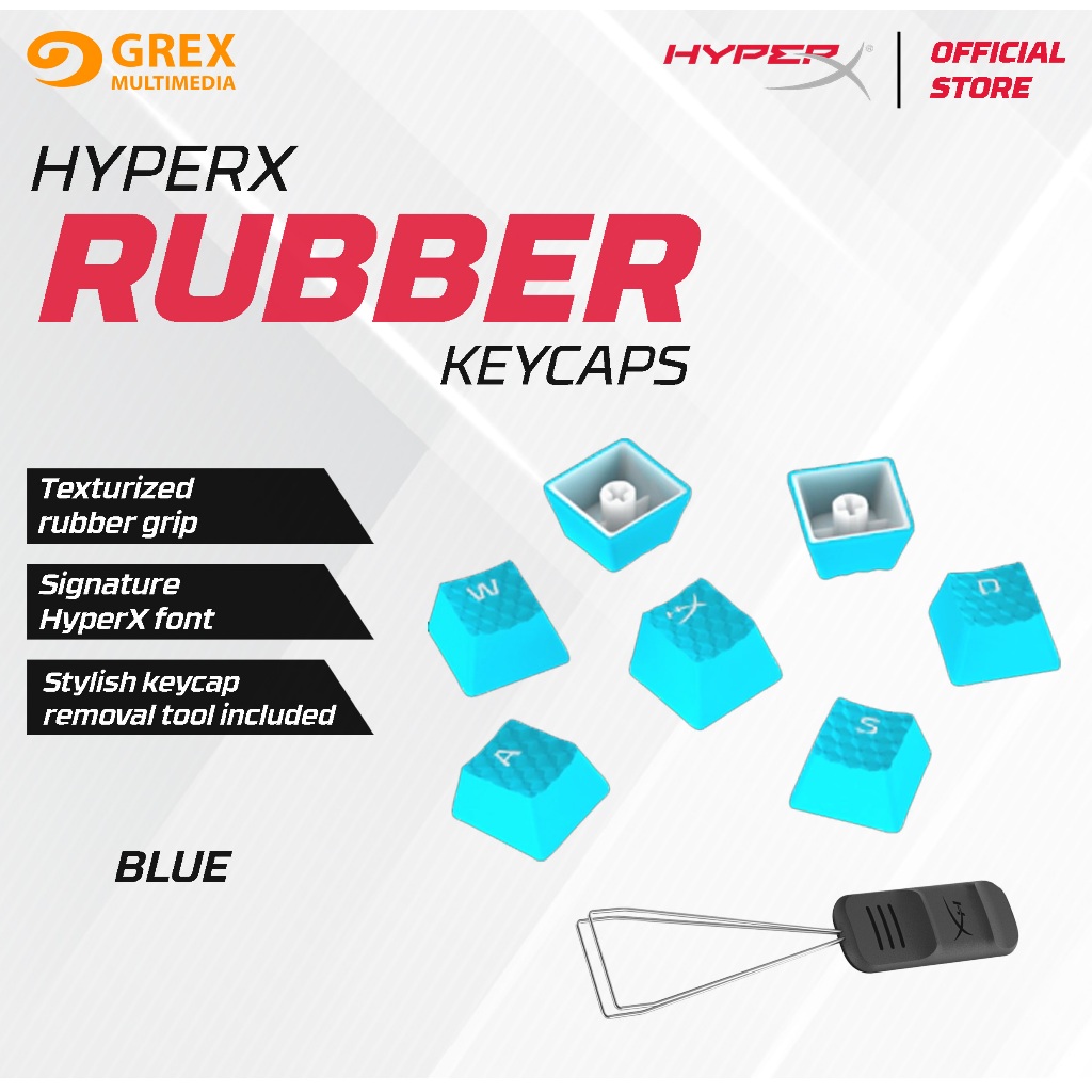 HyperX Rubber Keycaps - Blue [519U1AA] | Shopee Malaysia