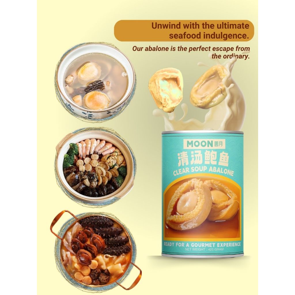 3 PCS Moon brand Abalone in Clear Soup 清汤圆月鲍鱼 (exp2027) | Shopee Malaysia