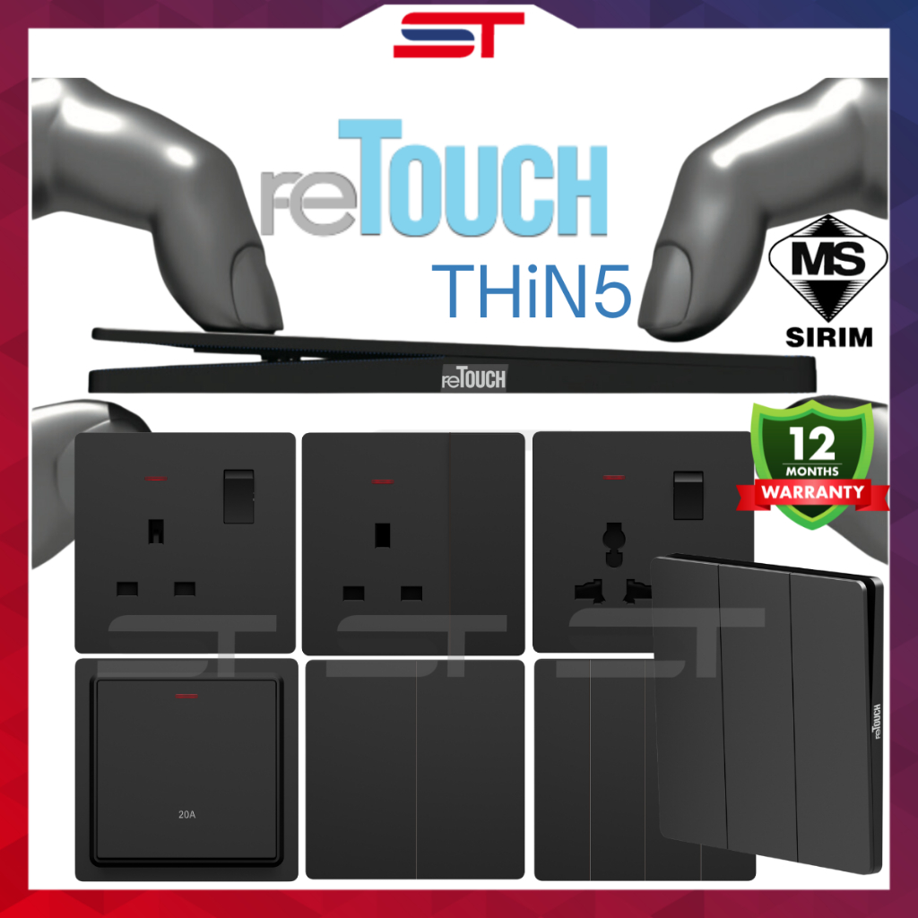 reTouch Thin5 Ultra Thin Soft Touch UV Skin Technology Gang / 20A ...