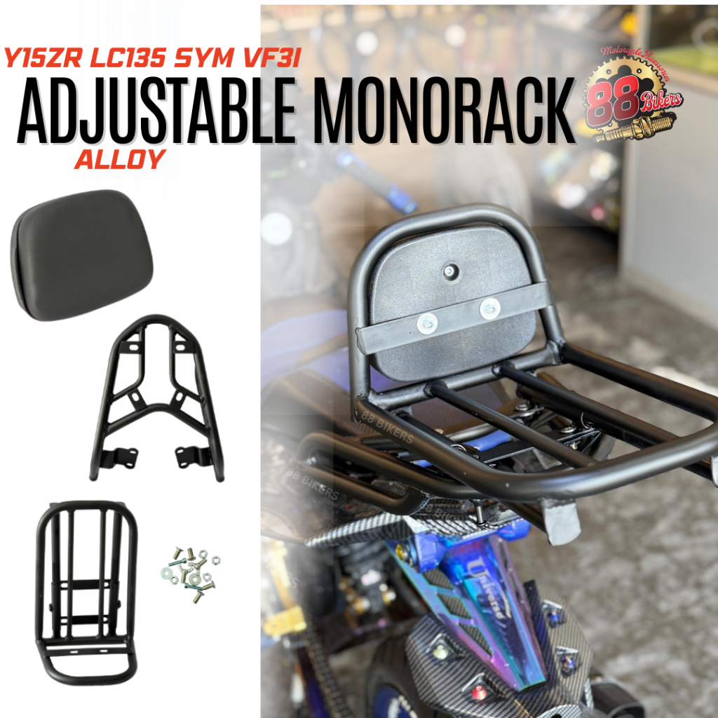 Y15ZR LC135 SYM VF3i ADJUSTABLE MONORACK RACK FOR DELIVERY BOX TOP BOX ...