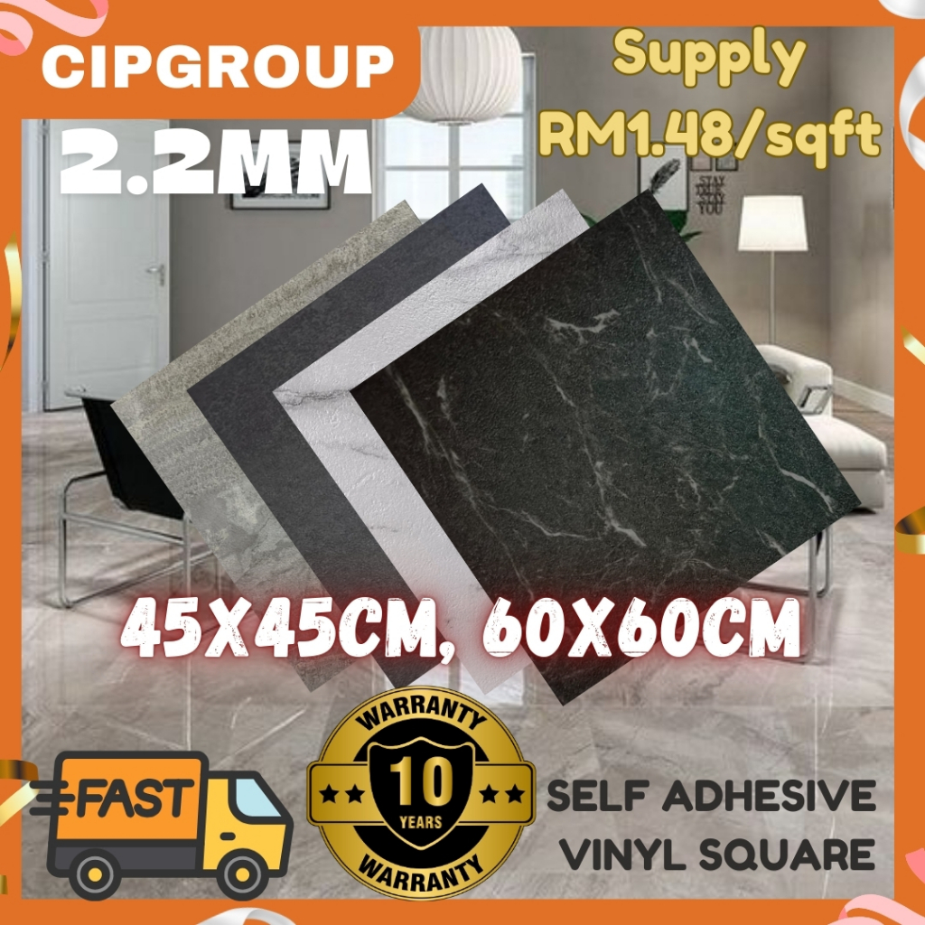 [READY STOCK] 45X45cm & 60X60cm Lantai Vinyl Marmar Jubin Lantai Marmar ...