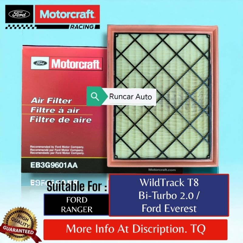 FORD MotorCraft Engine Air Filter Ranger Raptor T8 2.0L Bi- Turbo 2019 ...