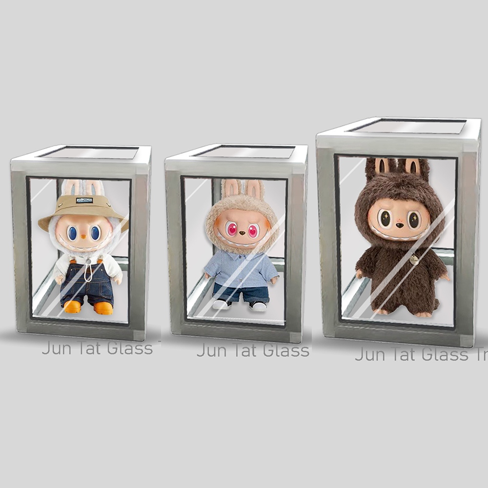 Labubu Figurine Aluminum & Glass Display Box Door Opening Collection ...