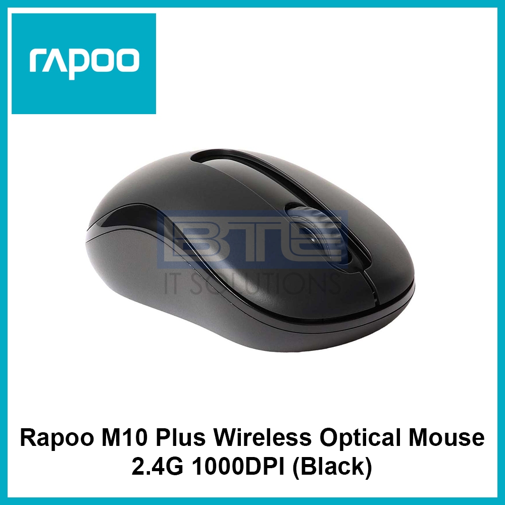Rapoo M10 Plus Wireless Optical Mouse 2.4G 1000DPI (Black) | Shopee ...