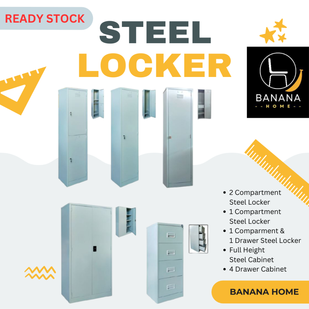 [READY STOCK] Steel Locker Full Height Wardrobe / Almari Besi Asrama ...